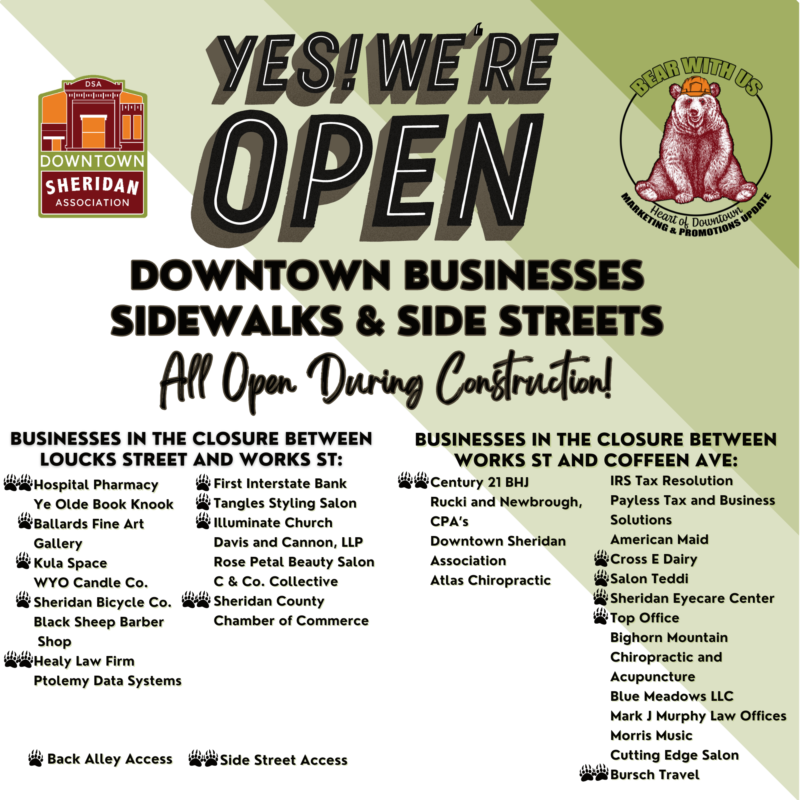 2024 SHERIDAN MAIN STREET PROJECT | UPDATE CLOSURES – Downtown Sheridan ...